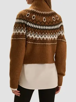 FAVORITE DAUGHTER Chalet Fair Isle-inspired Turtleneck Sweater