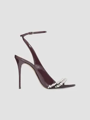 ALEXANDRE BIRMAN Nicole 100mm Embellished Patent Leather Stiletto Sandals