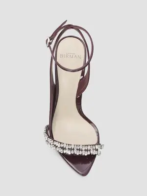 ALEXANDRE BIRMAN Nicole 100mm Embellished Patent Leather Stiletto Sandals