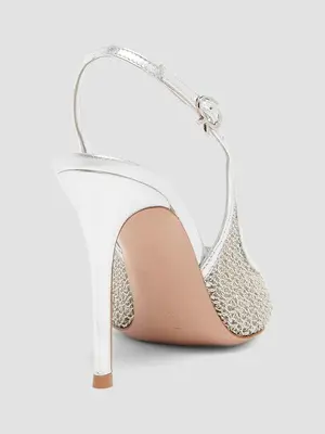 GIANVITO ROSSI Itaca 95mm Silk & Leather Stiletto Pumps