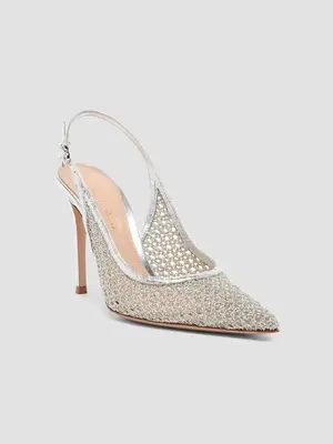 GIANVITO ROSSI Itaca 95mm Silk & Leather Stiletto Pumps