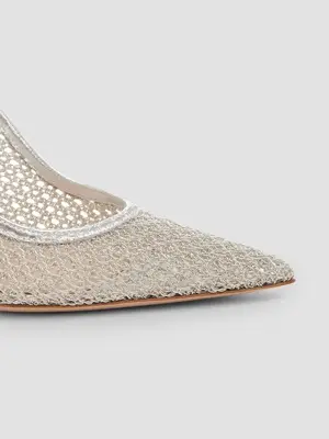 GIANVITO ROSSI Itaca 95mm Silk & Leather Stiletto Pumps