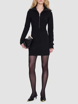 ANINE BING June Rib-knit Mini Dress