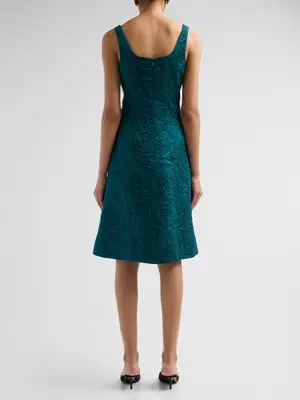 Rickie Freeman For Teri Jon Embossed Jacquard Mini Dress
