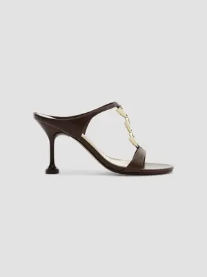 ALEXANDRE BIRMAN Lia 85mm Leather T-strap Sandals - Mousse