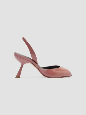 ALEXANDRE BIRMAN Miranda 85mm Patent Leather Slingback Pumps - Clay