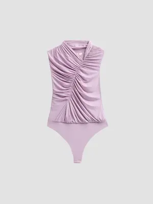 ET OCHS Bree Chiffon Ruched Bodysuit