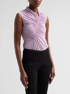 ET OCHS Bree Chiffon Ruched Bodysuit