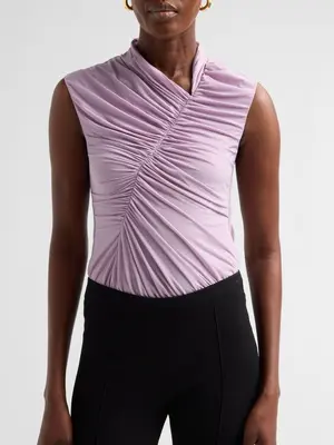 ET OCHS Bree Chiffon Ruched Bodysuit