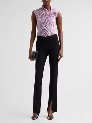 ET OCHS Bree Chiffon Ruched Bodysuit