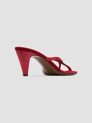 NEOUS Antares Leather Kitten Heel Sandals - Red