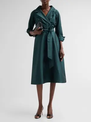 Rickie Freeman For Teri Jon Taffeta Shirtwaist Gown