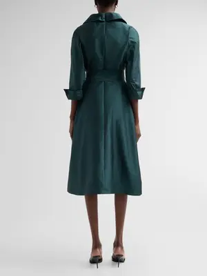 Rickie Freeman For Teri Jon Taffeta Shirtwaist Gown