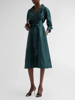 Rickie Freeman For Teri Jon Taffeta Shirtwaist Gown