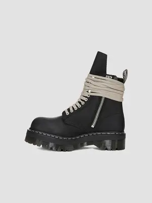 Rick Owens Dr. Martens X Quad-sole Steel-toe Leather Boots