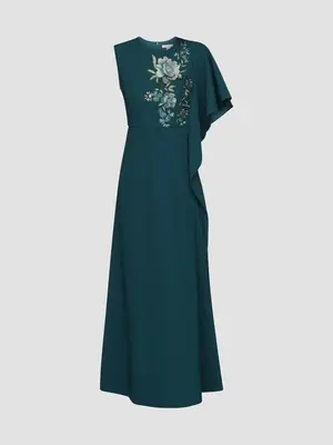 KAY UNGER Alisha Floral-embroidered Caftan Gown
