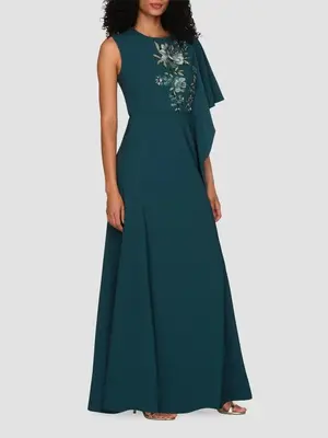 KAY UNGER Alisha Floral-embroidered Caftan Gown