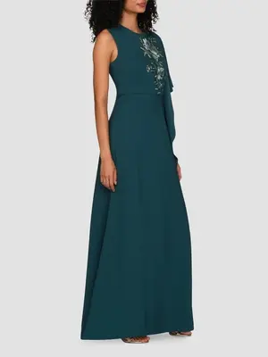 KAY UNGER Alisha Floral-embroidered Caftan Gown