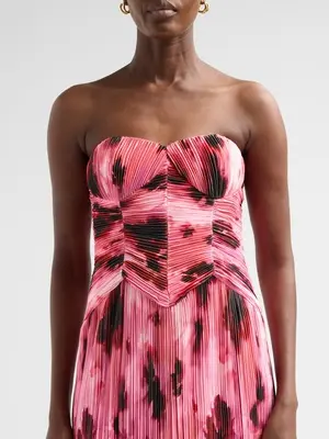 AS IT MAY Monique Floral Plissè Gown