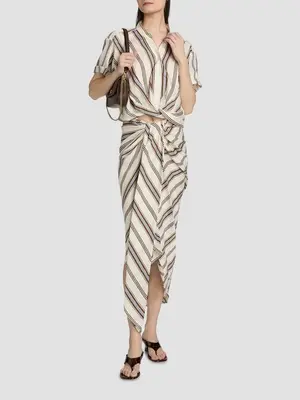 A.L.C. Leonore Linen-blend Striped Top