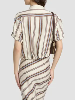 A.L.C. Leonore Linen-blend Striped Top