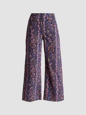 Cinq À Sept Betsy Paisley Velveteen Flared Pants