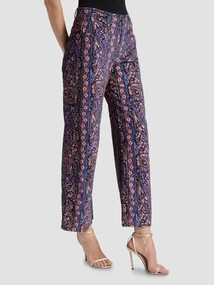 Cinq À Sept Betsy Paisley Velveteen Flared Pants
