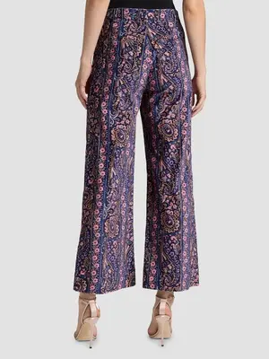 Cinq À Sept Betsy Paisley Velveteen Flared Pants