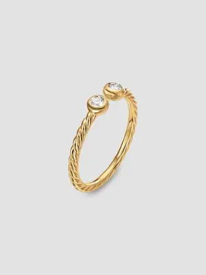 David Yurman Petite Modern Renaissance Open Round Ring In 18k Yellow Gold