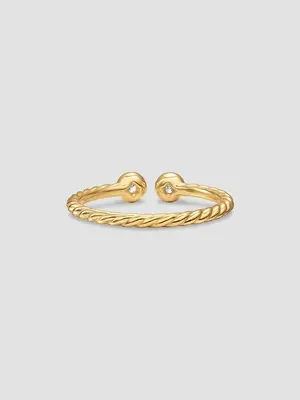 David Yurman Petite Modern Renaissance Open Round Ring In 18k Yellow Gold