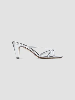 NEOUS Motha 65mm Metallic Leather Sandals - Silver