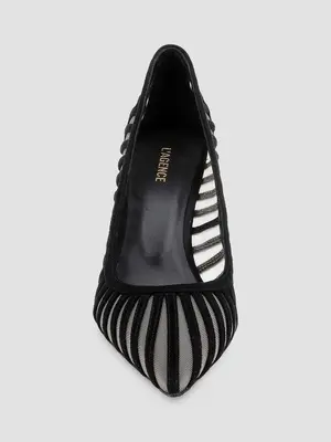L'Agence Lenox 90mm Suede-mesh Pumps - Black Suede