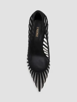 L'Agence Lenox 90mm Suede-mesh Pumps - Black Suede
