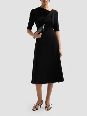 Rickie Freeman For Teri Jon Crêpe Asymmetric A-line Cocktail Dress