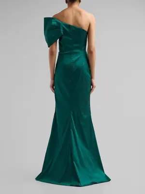 Rickie Freeman For Teri Jon One Shoulder Ruched Taffeta Gown