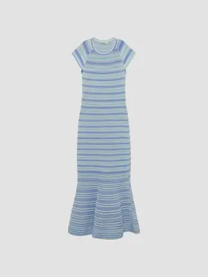 Simkhai Danica Striped Knit Midi-dress - Periwinkle Multi