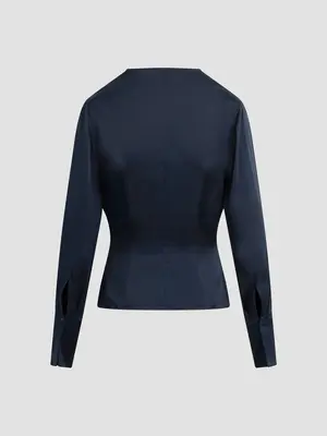 FAVORITE DAUGHTER The Romance Satin Pleated Top - Midnight