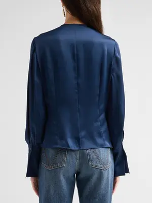 FAVORITE DAUGHTER The Romance Satin Pleated Top - Midnight