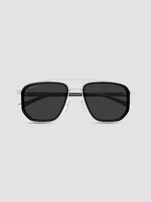 Gucci Noble Tip 53mm Geometric Pilot Sunglasses