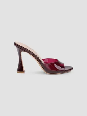 L'Agence Avery 100mm Curved-heel Sandals - Wine