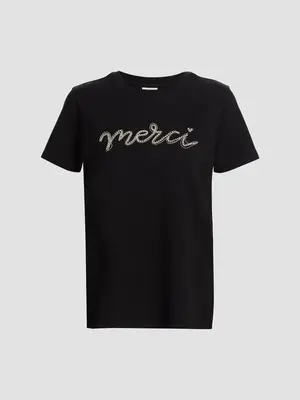 Cinq À Sept Merci Chain T-shirt - Black Silver