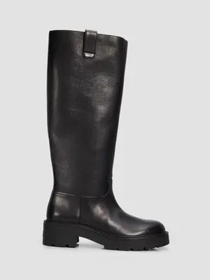 STUART WEITZMAN Ren Knee-high Lug Sole Leather Boots - Black