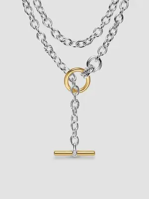 David Yurman Dy Mercer Double Row Toggle Chain Necklace, 8mm