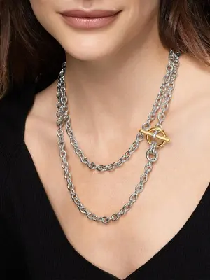 David Yurman Dy Mercer Double Row Toggle Chain Necklace, 8mm