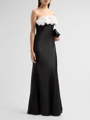 AS IT MAY Elea Rose Strapless Column Gown