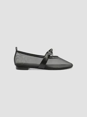ALEXANDRE BIRMAN Clarita Leather-trim Mesh Ballet Flats - Black