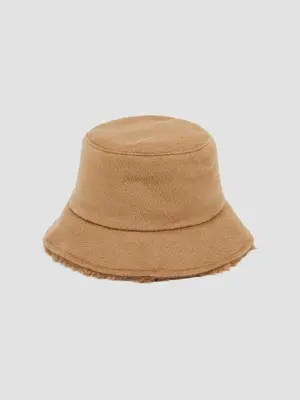 Max Mara Reversible And Teddy Fabric Cloche Hat - Camel