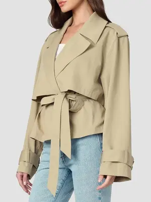 Joe's Jeans The Liz Cropped Trench Coat - Camel