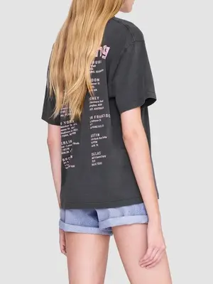 ANINE BING Cade Cotton Smiley Print T-shirt - Grey