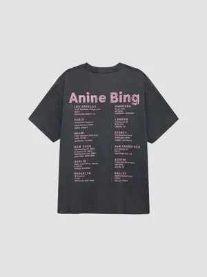 ANINE BING Cade Cotton Smiley Print T-shirt - Grey